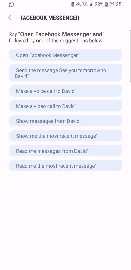 Bixby voice and fb messenger - Samsung Members