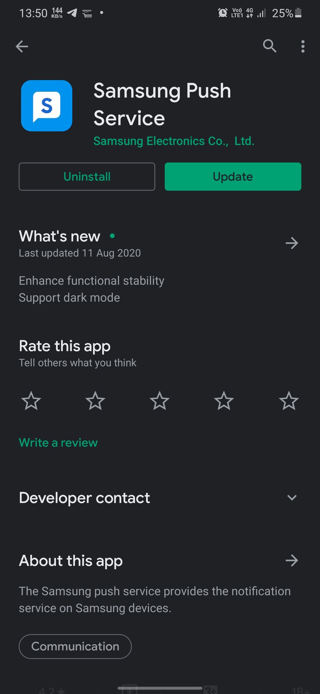 what is the use of Samsung push service - Samsung Members