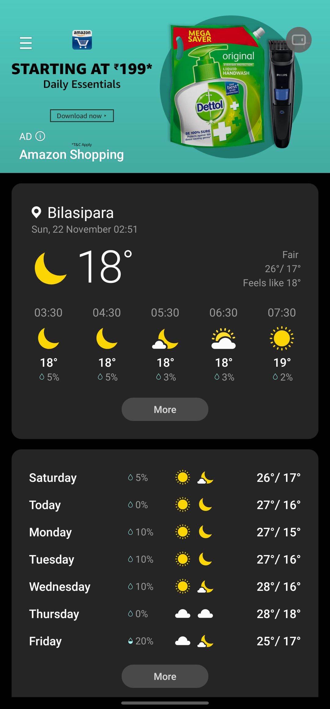 Ad in Samsung weather app. - Samsung Members