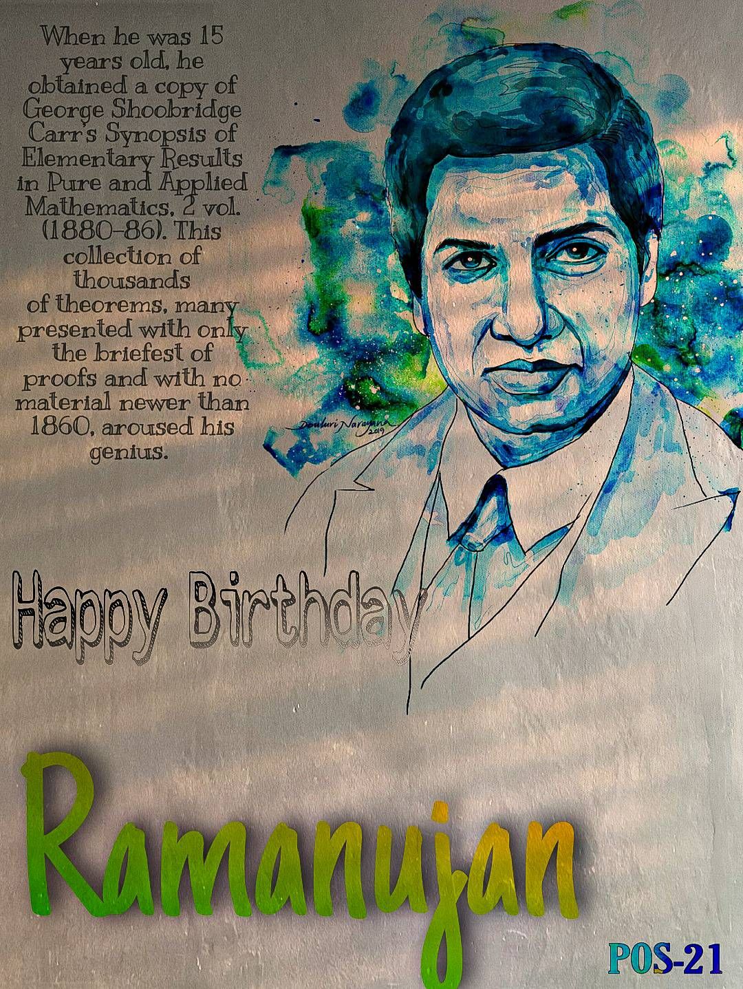 Happy birthday mr.ramanujan.Poster making on galax... - Samsung Members
