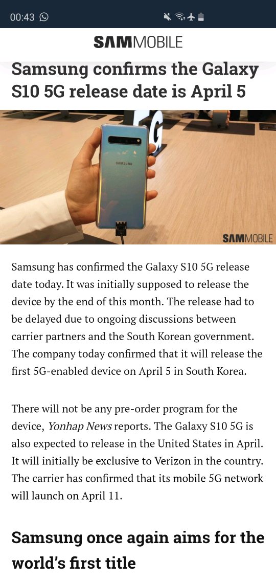 Galaxy S10 5G release date! - Samsung Members
