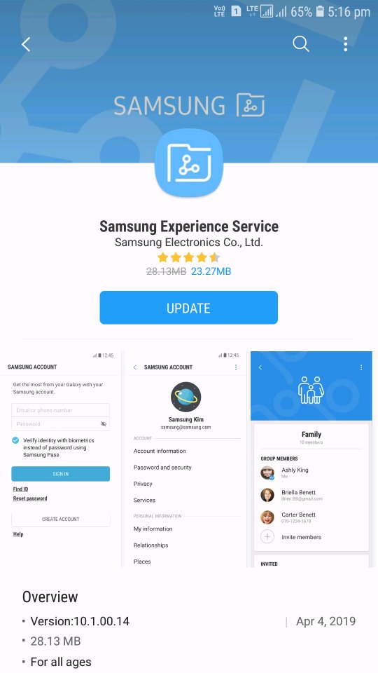 " Samsung Experience Service" app got new update. ... - Samsung Members