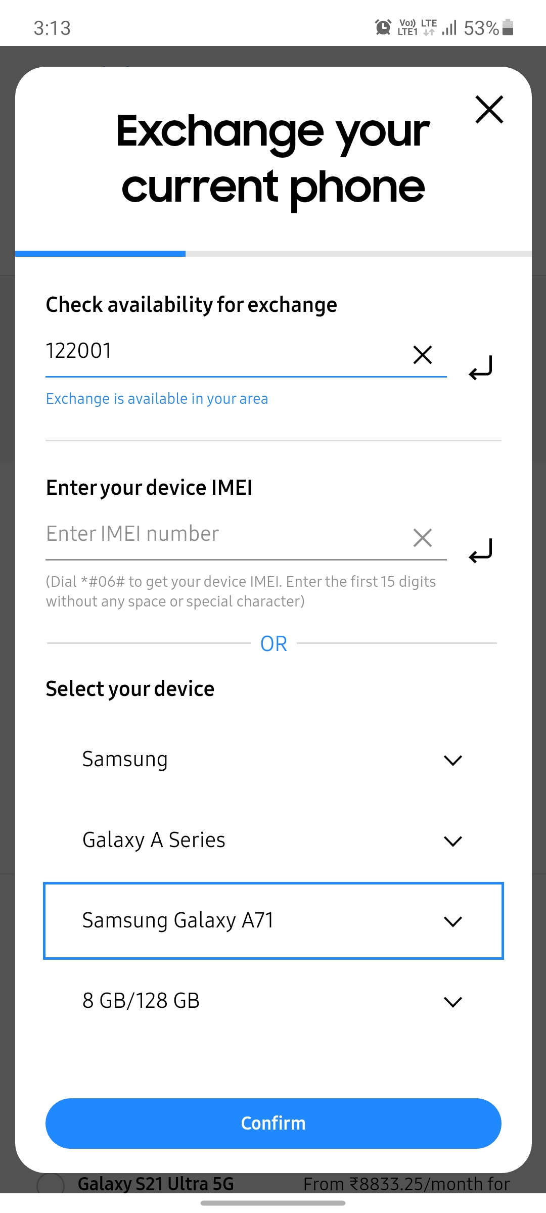 A71 is not eligible for exchange - Samsung Members