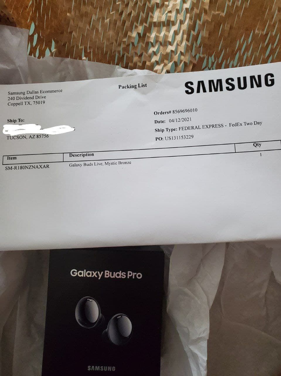 Wrong item received from Samsung - Samsung Members