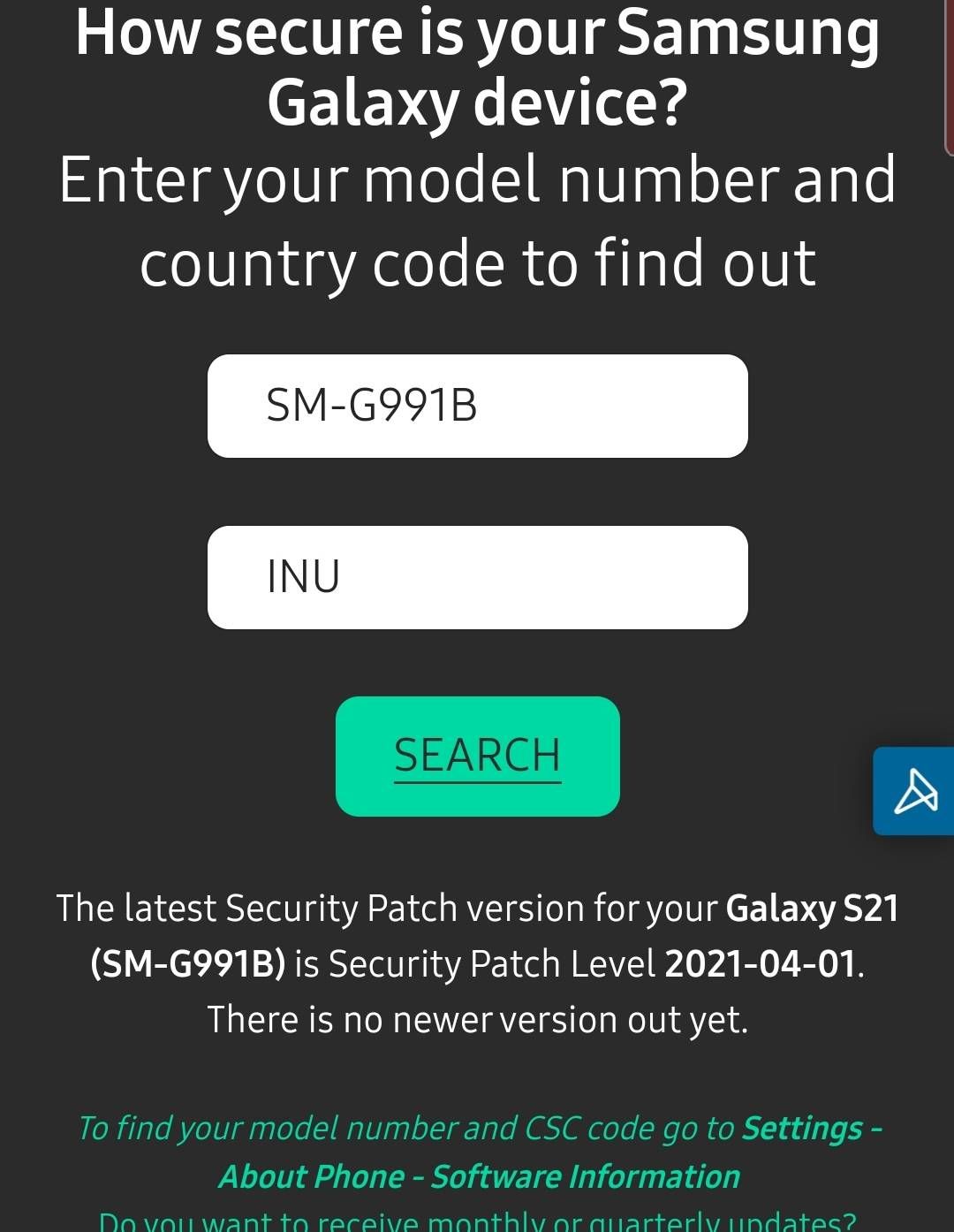 Security Patch Checker tool Launched - Samsung Members