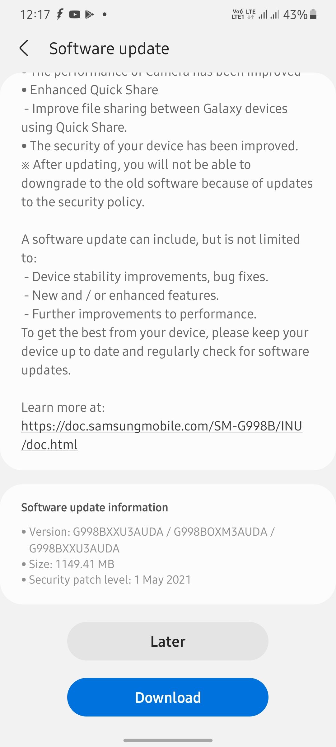 S21 ULTRA SOFTWARE UPDATE - Samsung Members