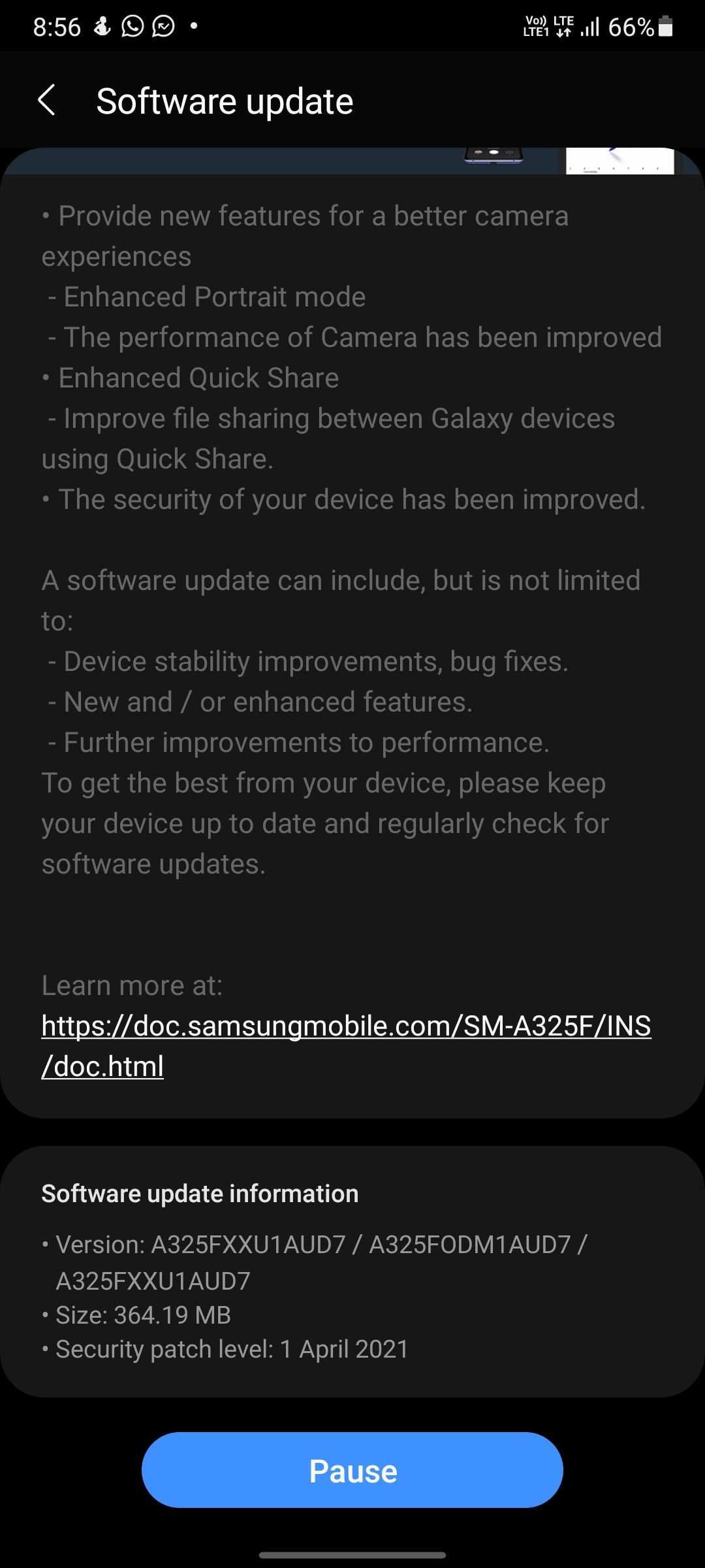 Galaxy A32 update, april - Samsung Members
