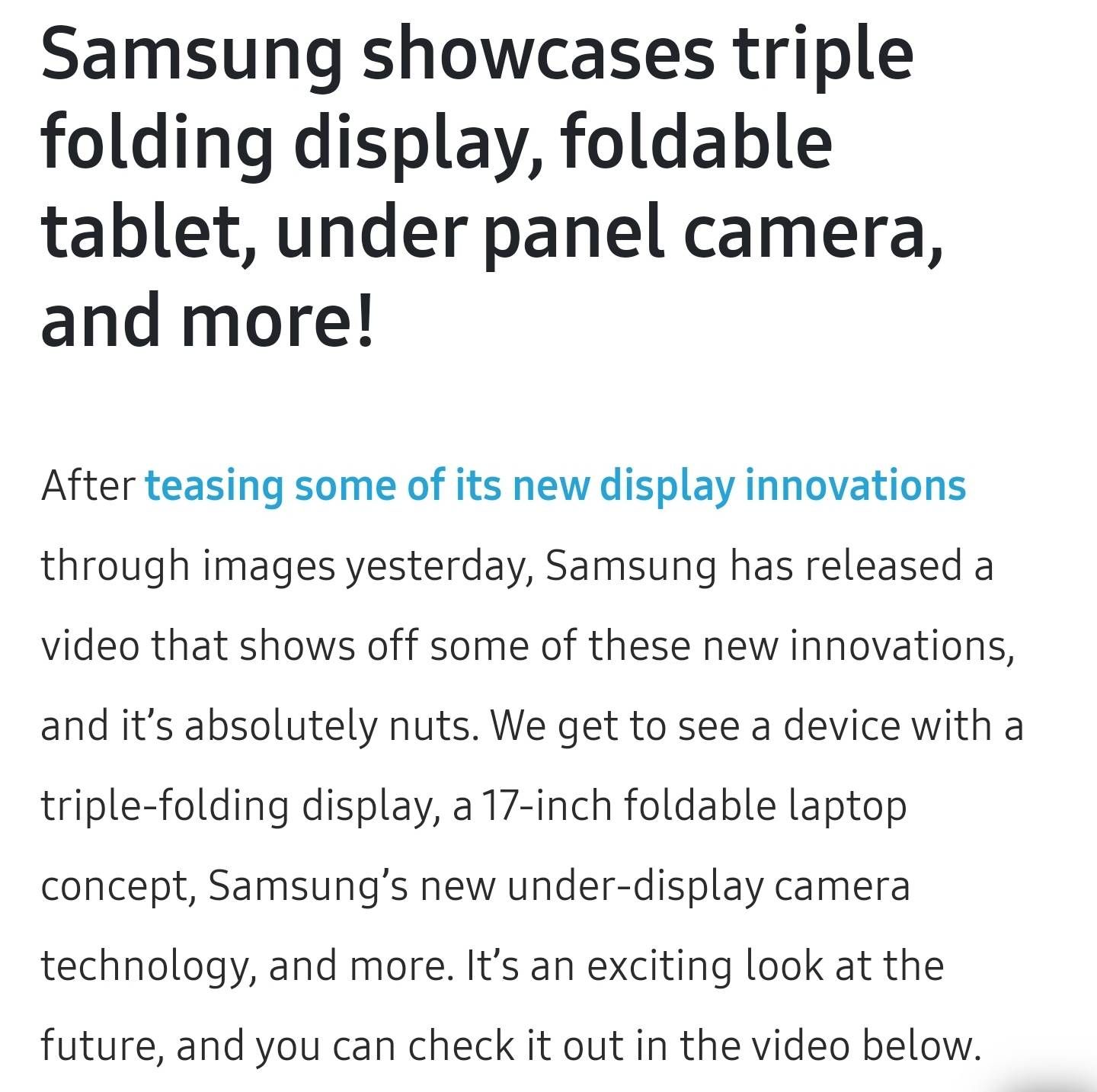 Samsung Showcases Triple Folding Display, Foldable... - Samsung Members