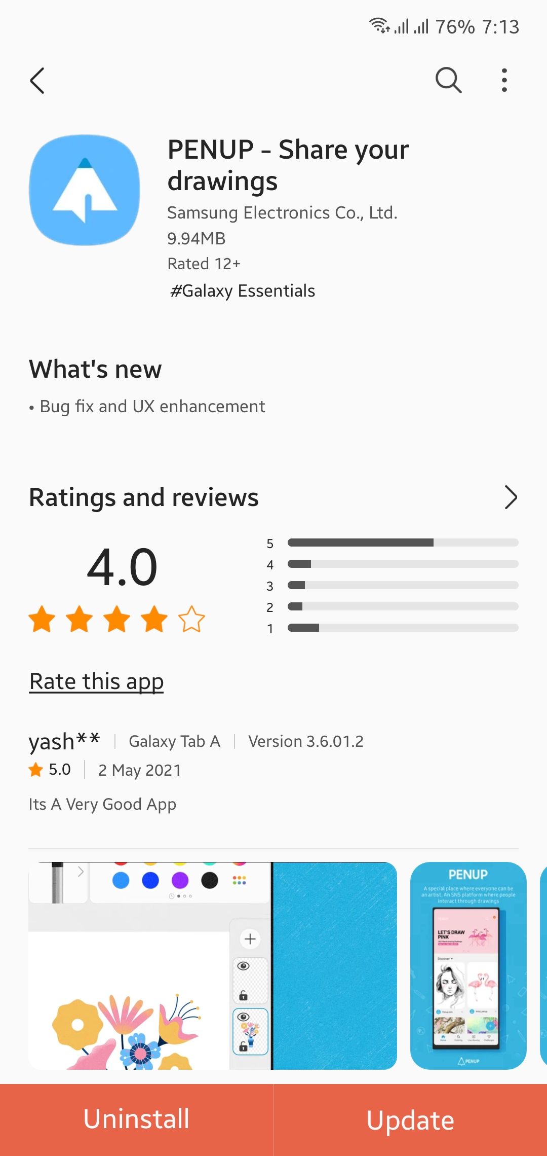PenUp app update available (N10+) - Samsung Members