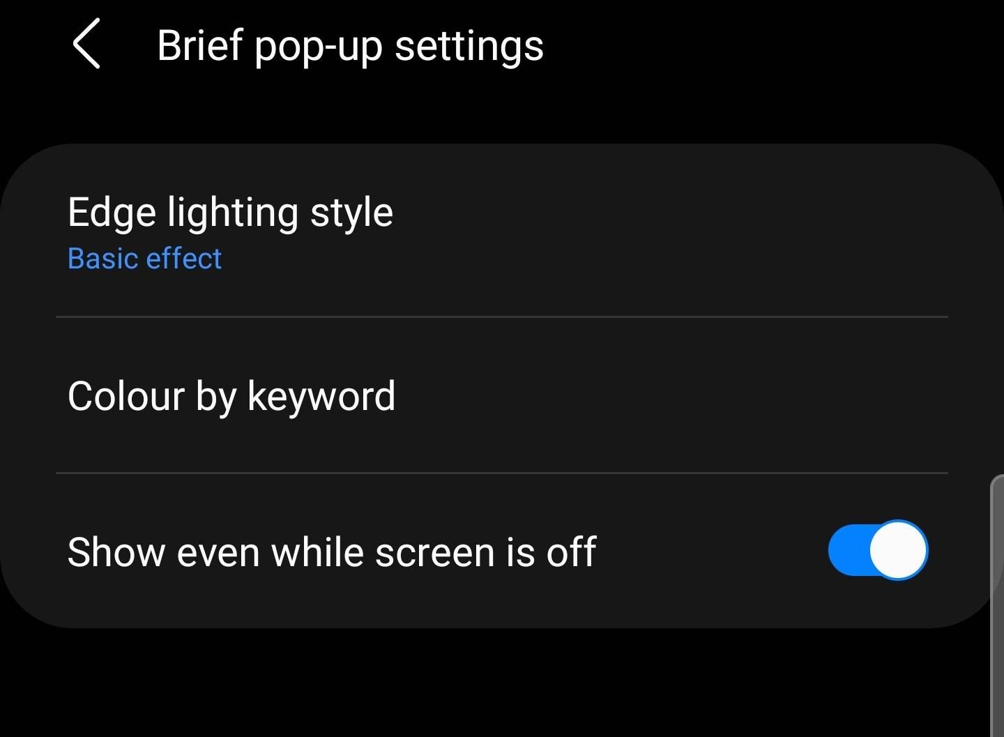 Edge lighting or brief pop up on idle lock screen - Samsung Members