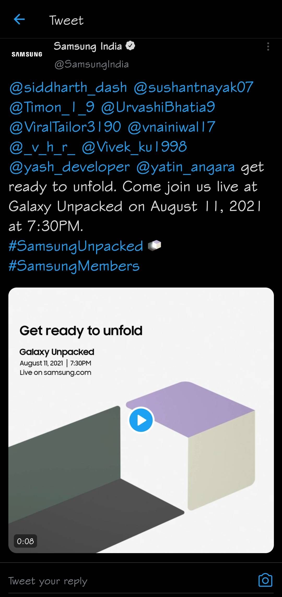 Personal Invitation from Samsung India for Unpacke... - Samsung Members