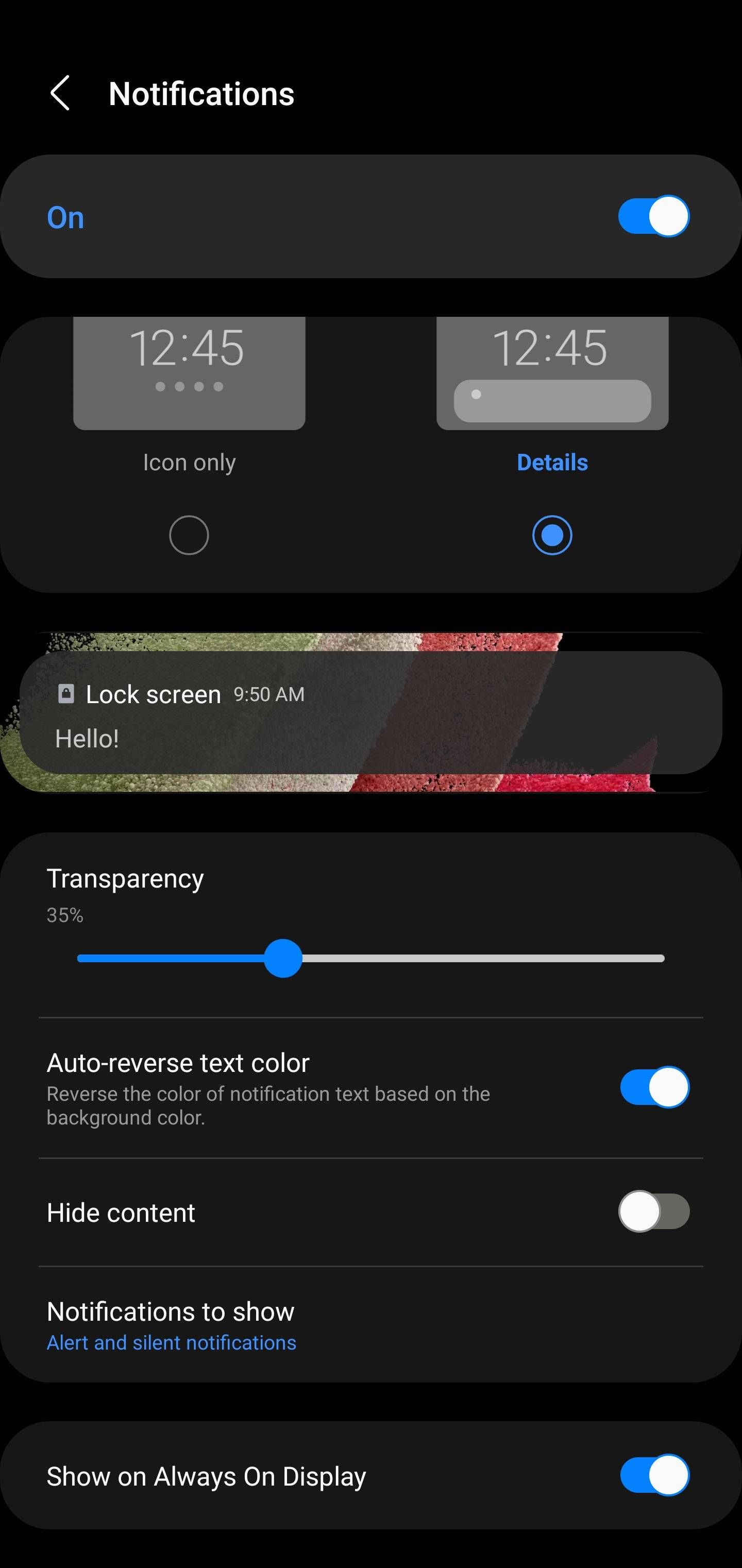 Transparency percentage is now available to help g... - Samsung Members