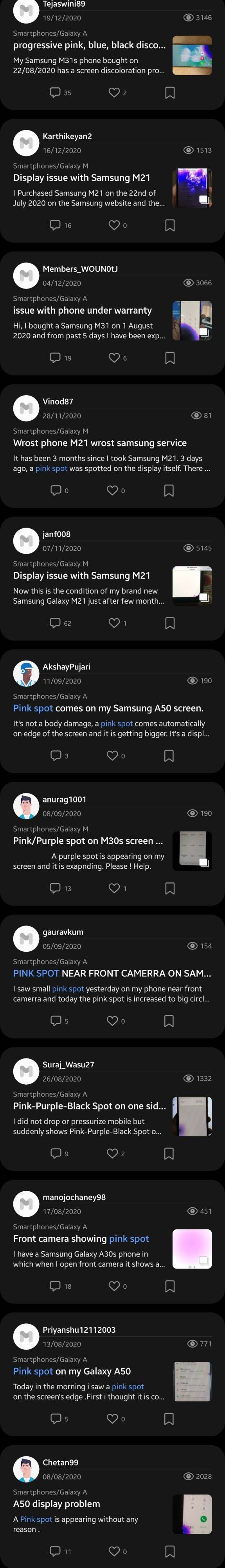 Solved: Pinkesh violet patches on screen - Samsung Members