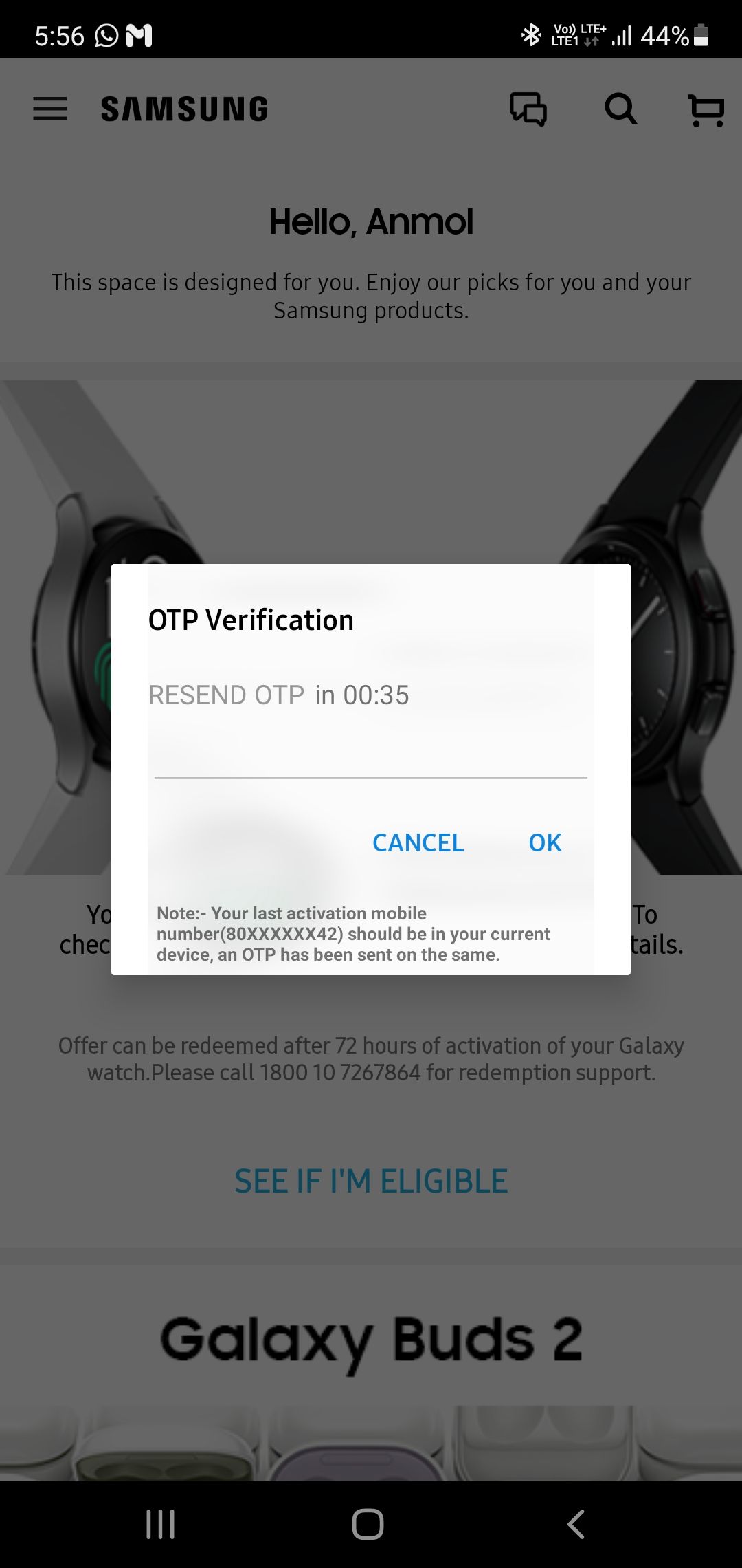 About watch 4 pre-booking offer - Samsung Members