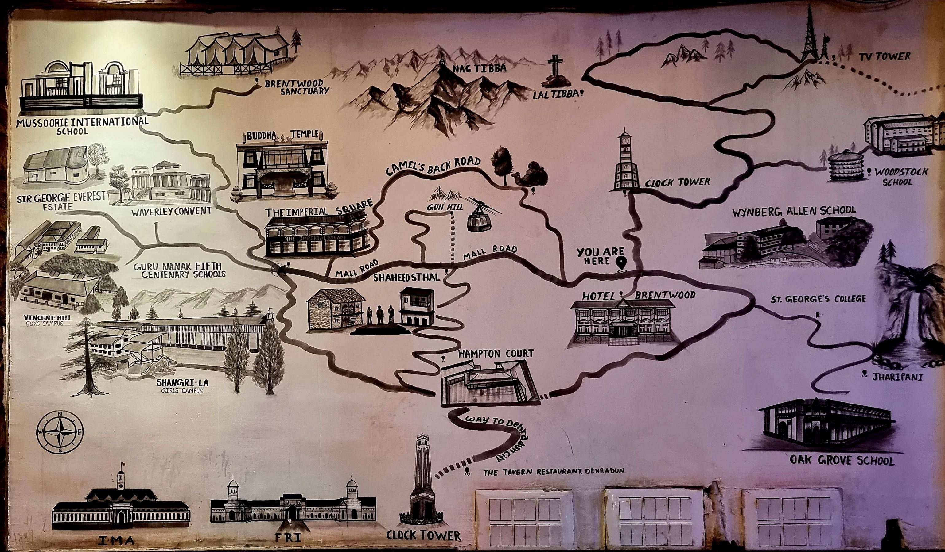 Hand sketched map of Mussorie - Samsung Members