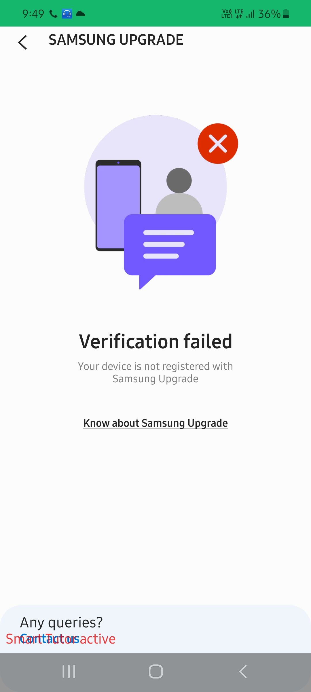 Verification failed! Your device is not registered... - Page 2 ...