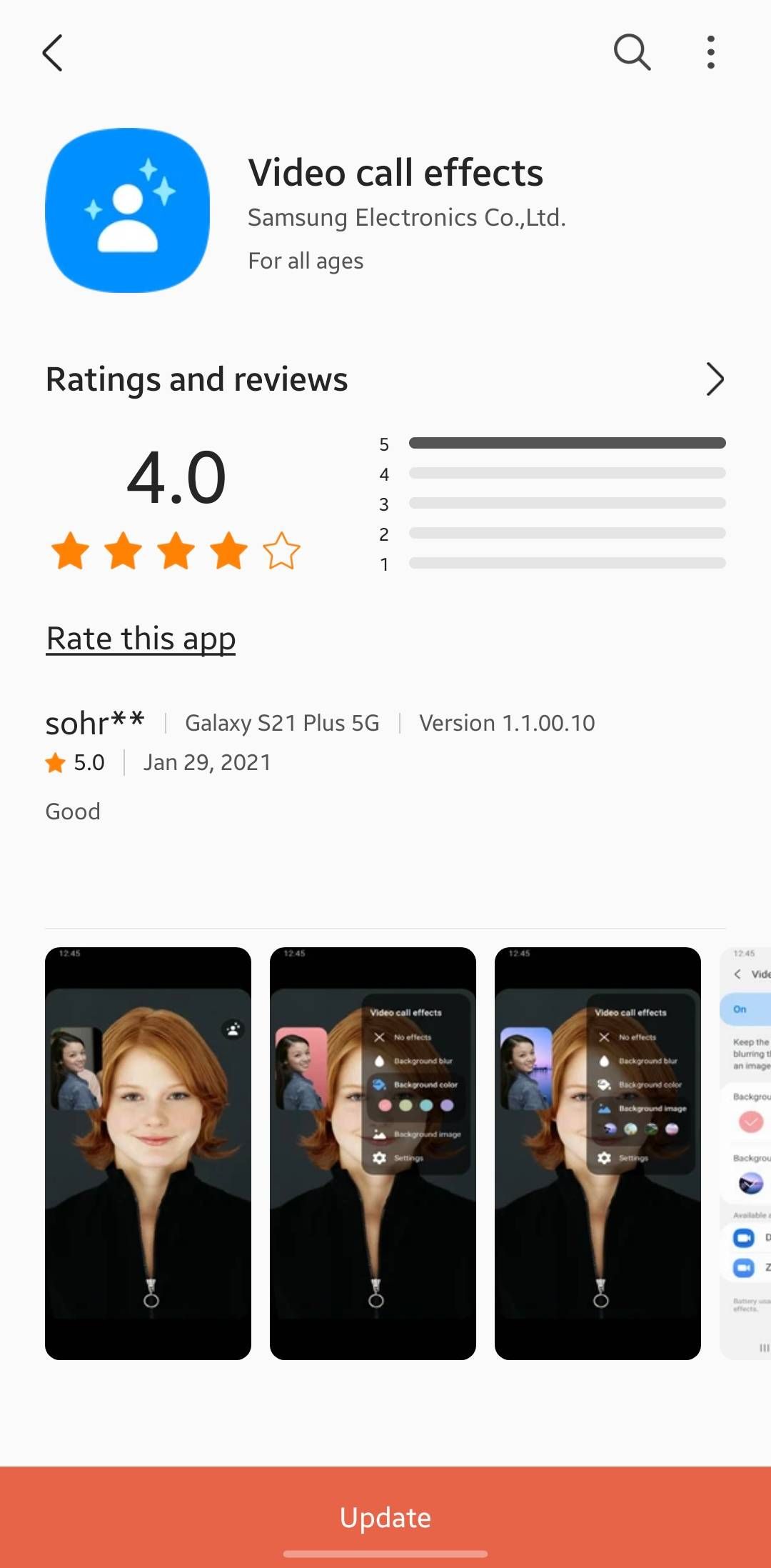 Video call effects update available - Samsung Members