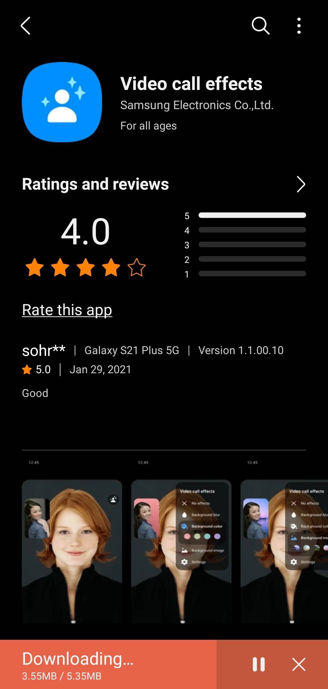 Video call effects update available. - Samsung Members