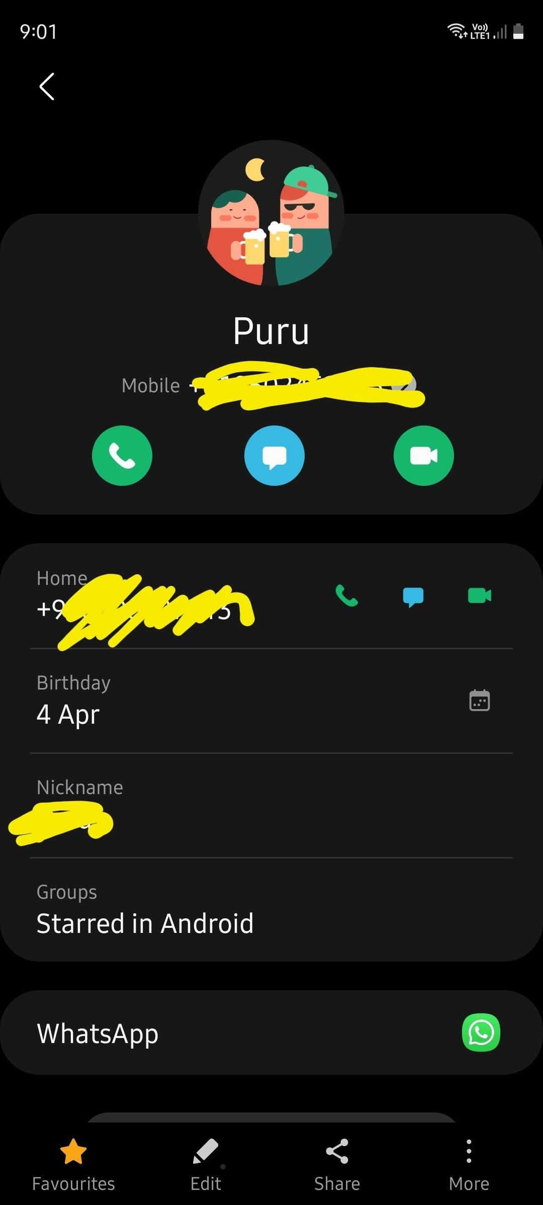 Easy access to Whatsapp menu in contacts - Samsung Members