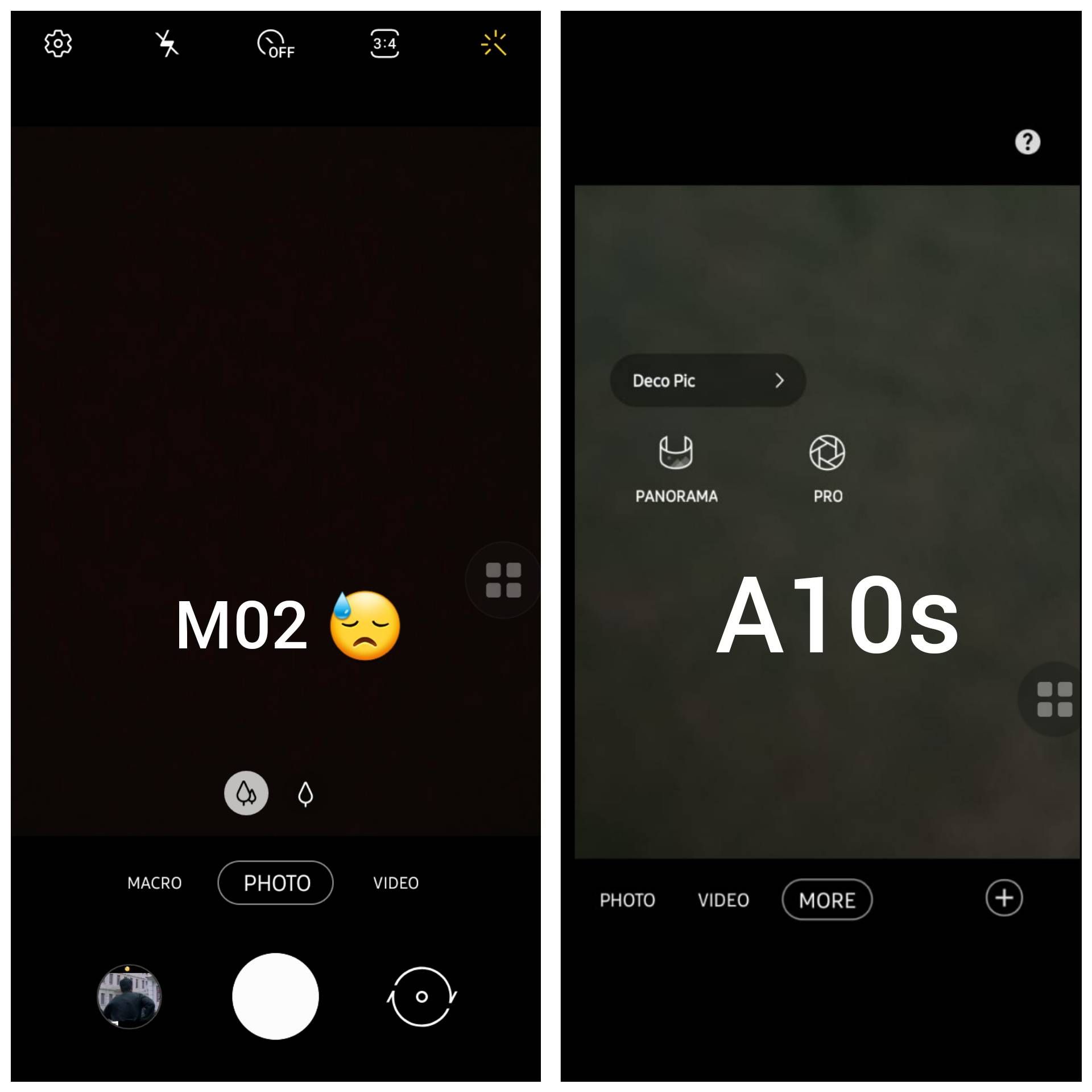 The M02 does not have camera futures. - Samsung Members