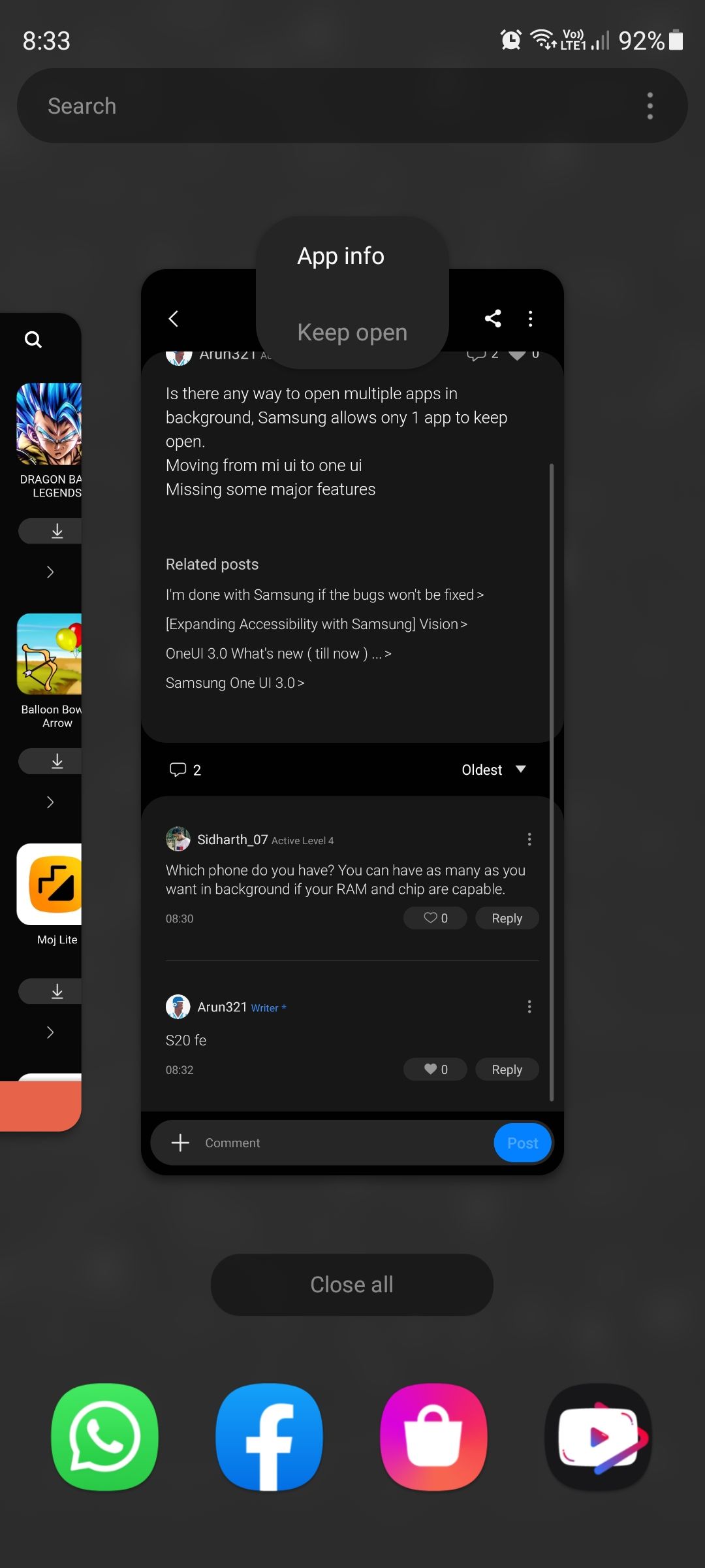 Keep multiple apps open in background - Samsung Members