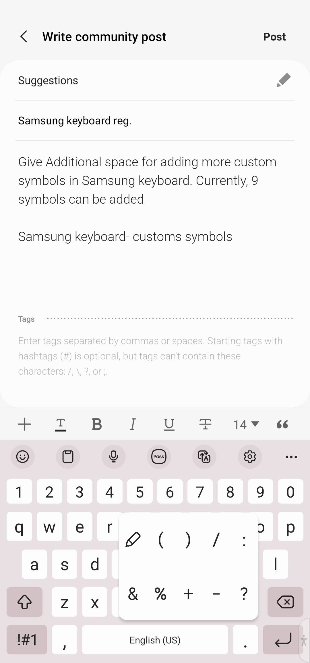 Samsung keyboard reg. - Samsung Members