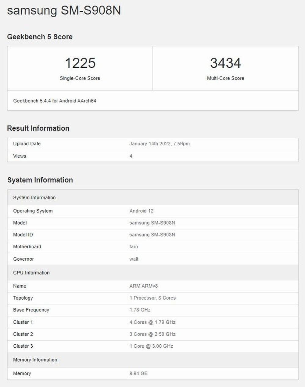 Galaxy S22 Ultra shows up in benchmark. - Samsung Members