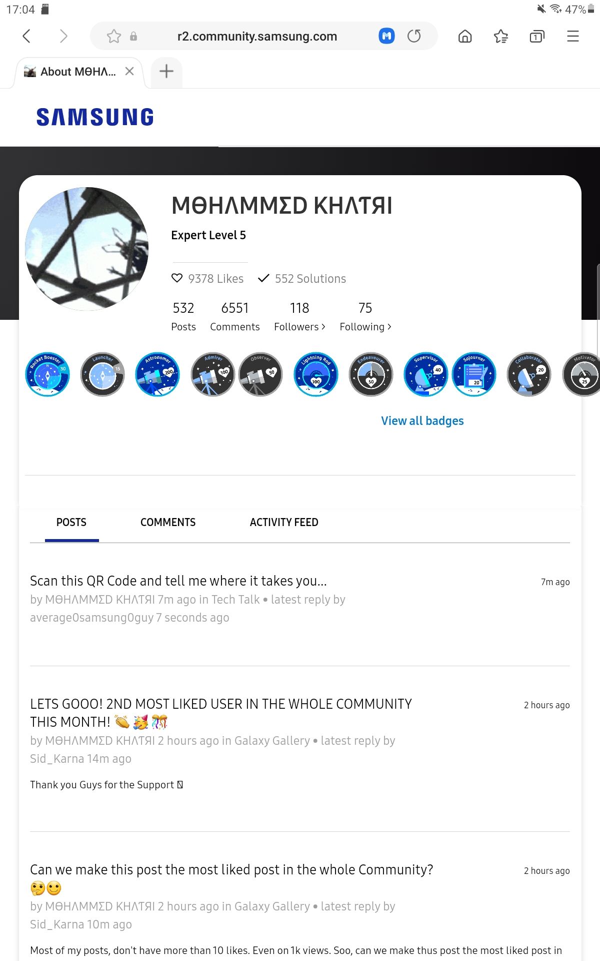 Scan this QR Code and tell me where it takes you..... - Samsung Members