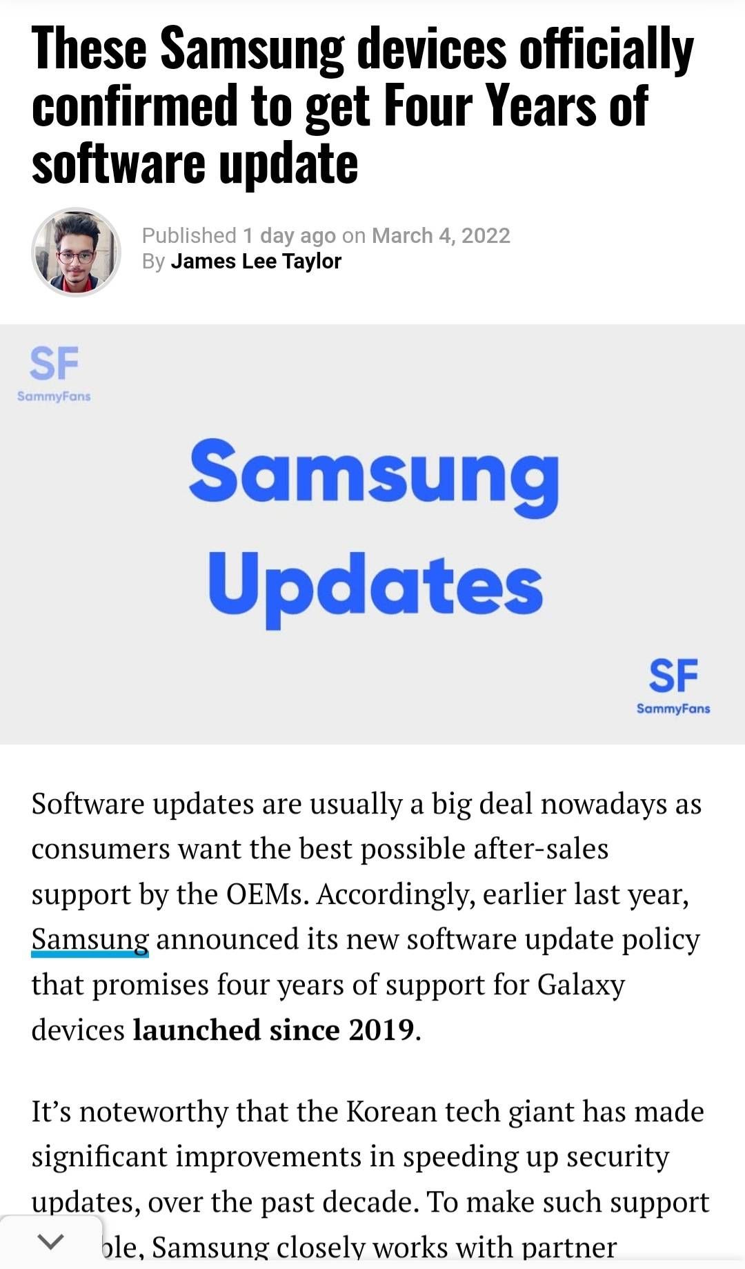 Samsung 4 years of software update.. - Samsung Members