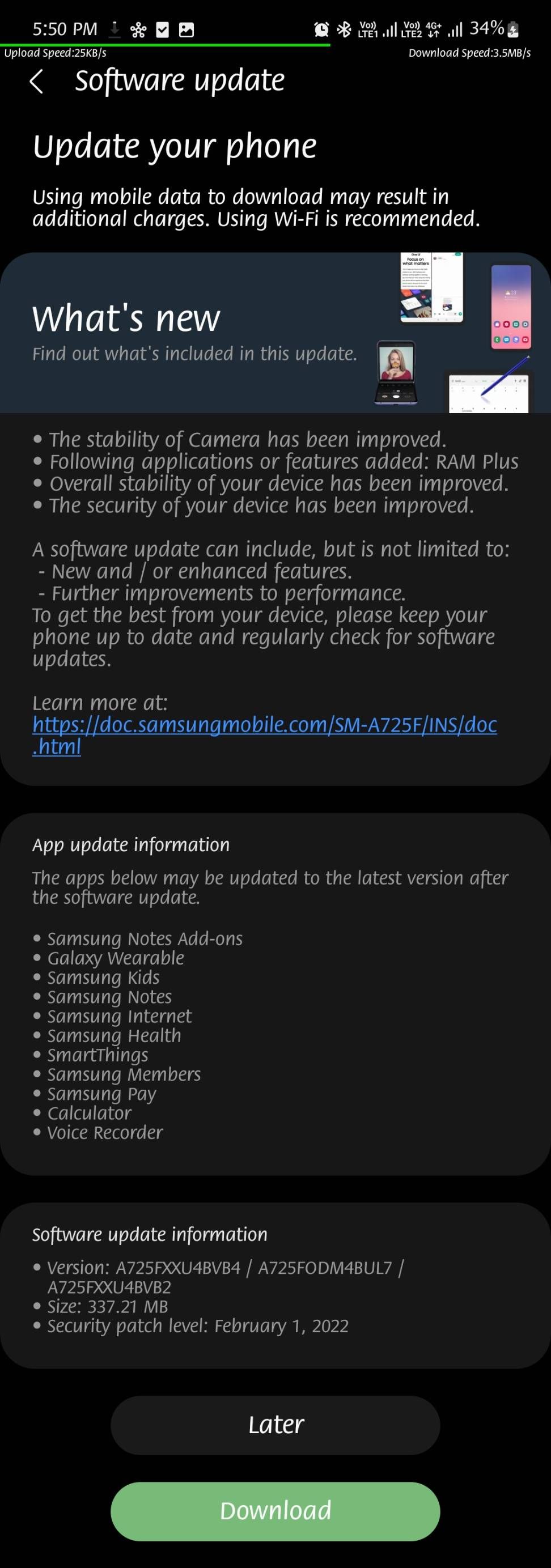 Samsung Galaxy A72 Software Update.. - Samsung Members