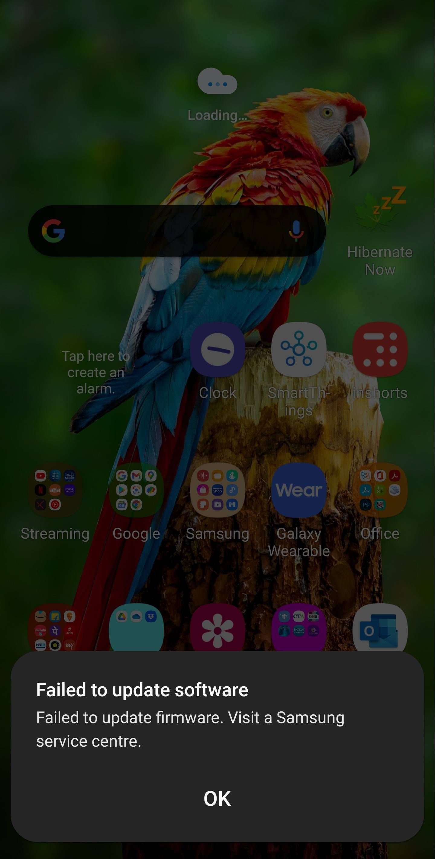 Failed to update. Visit samsung service center - Samsung Members