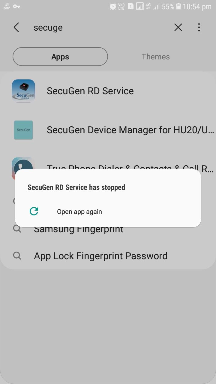 Secugen RD service Not working - Samsung Members
