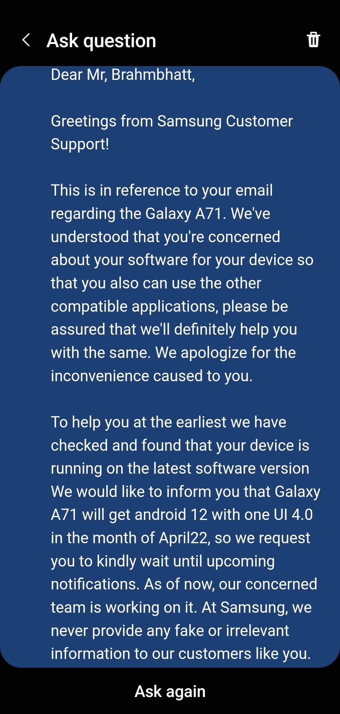 Answer form samsung for android 12 and ui 4.1 upda... - Samsung Members