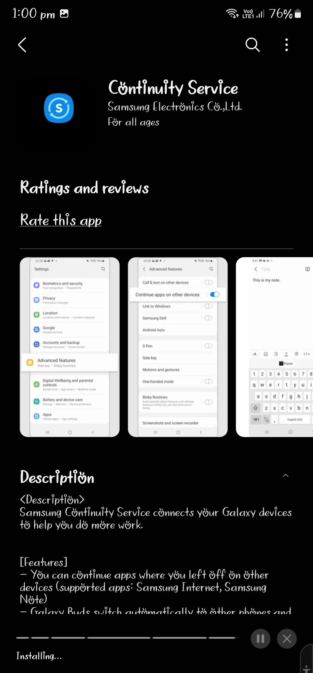 New app continuity service update - Samsung Members