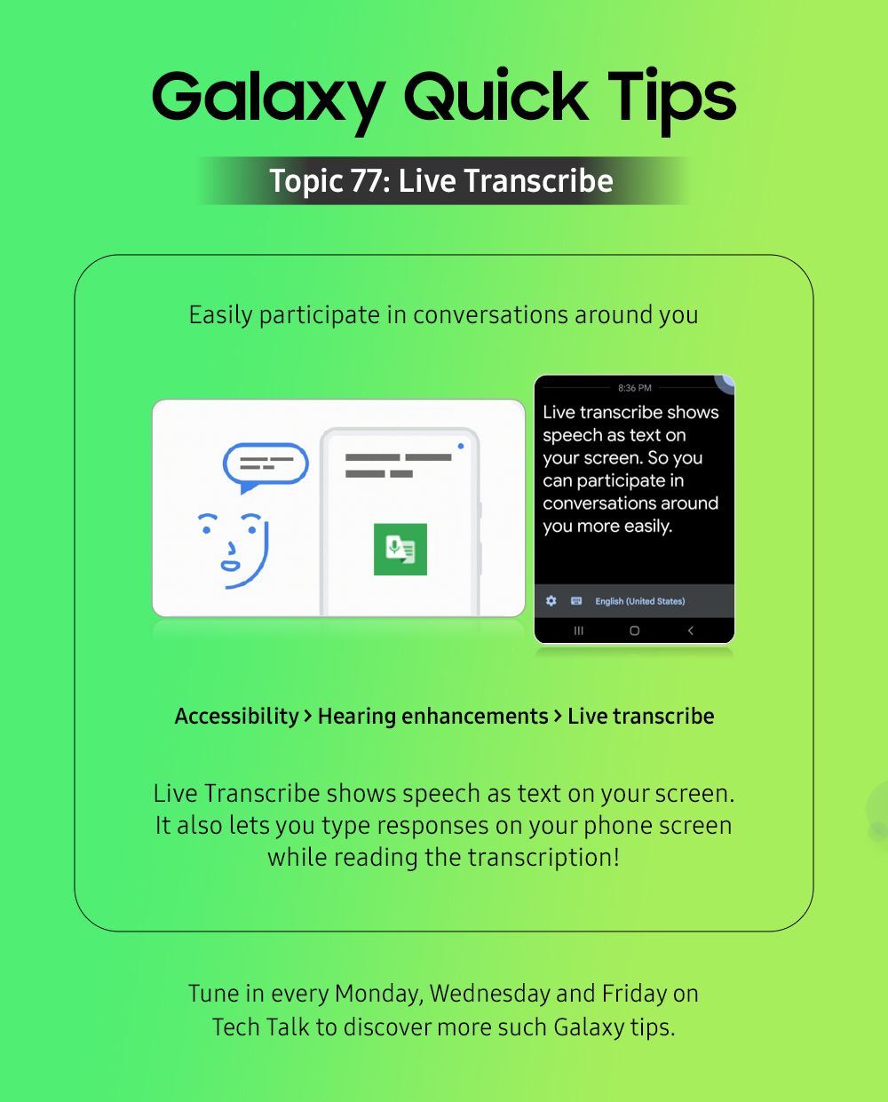 Galaxy Quick Tips Topic 77- Live Transcribe - Samsung Members