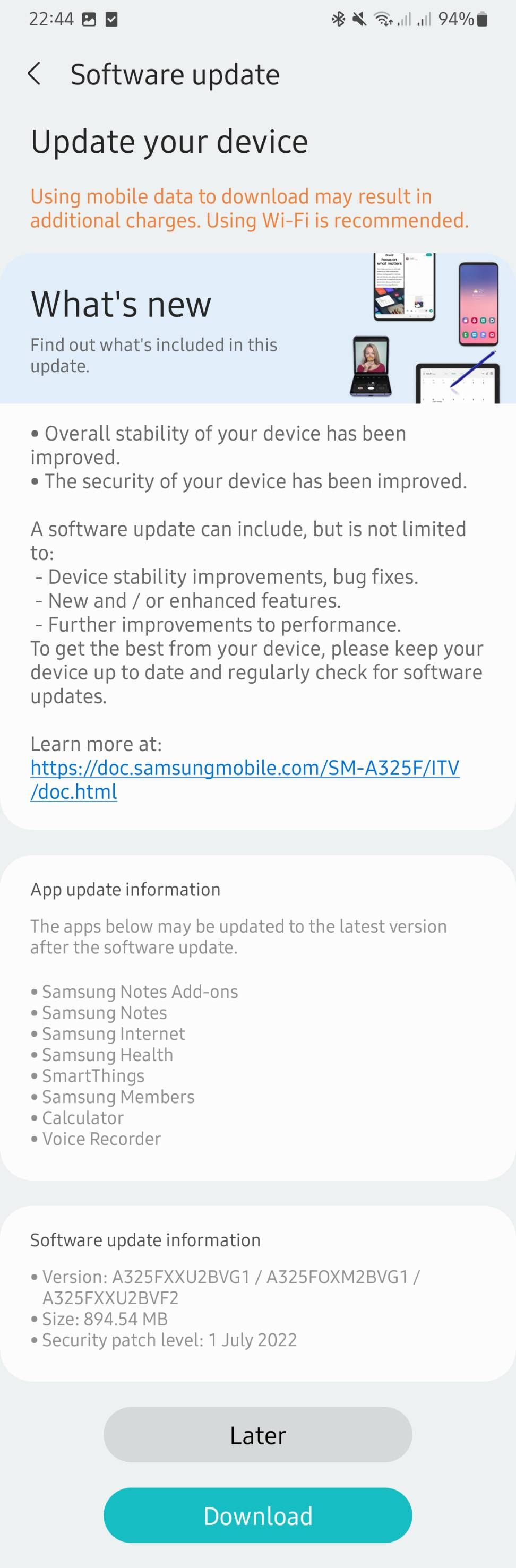 Samsung galaxy a32 Latest Update - Samsung Members