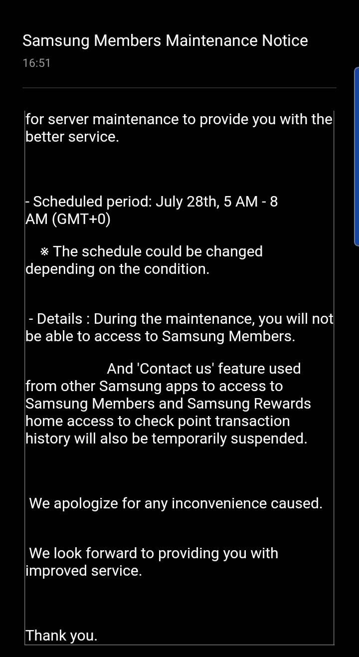 Samsung members application maintenance - Samsung Members