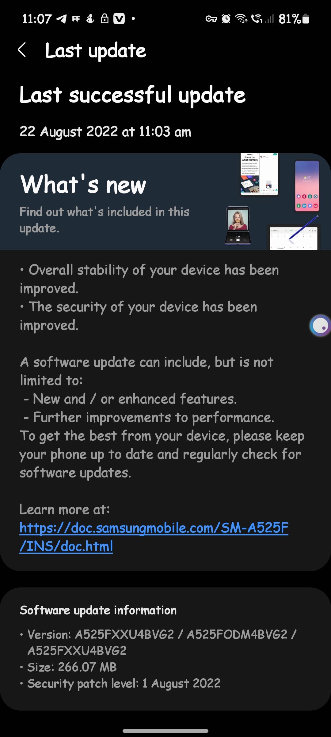 Samsung A52 August Security update - Samsung Members