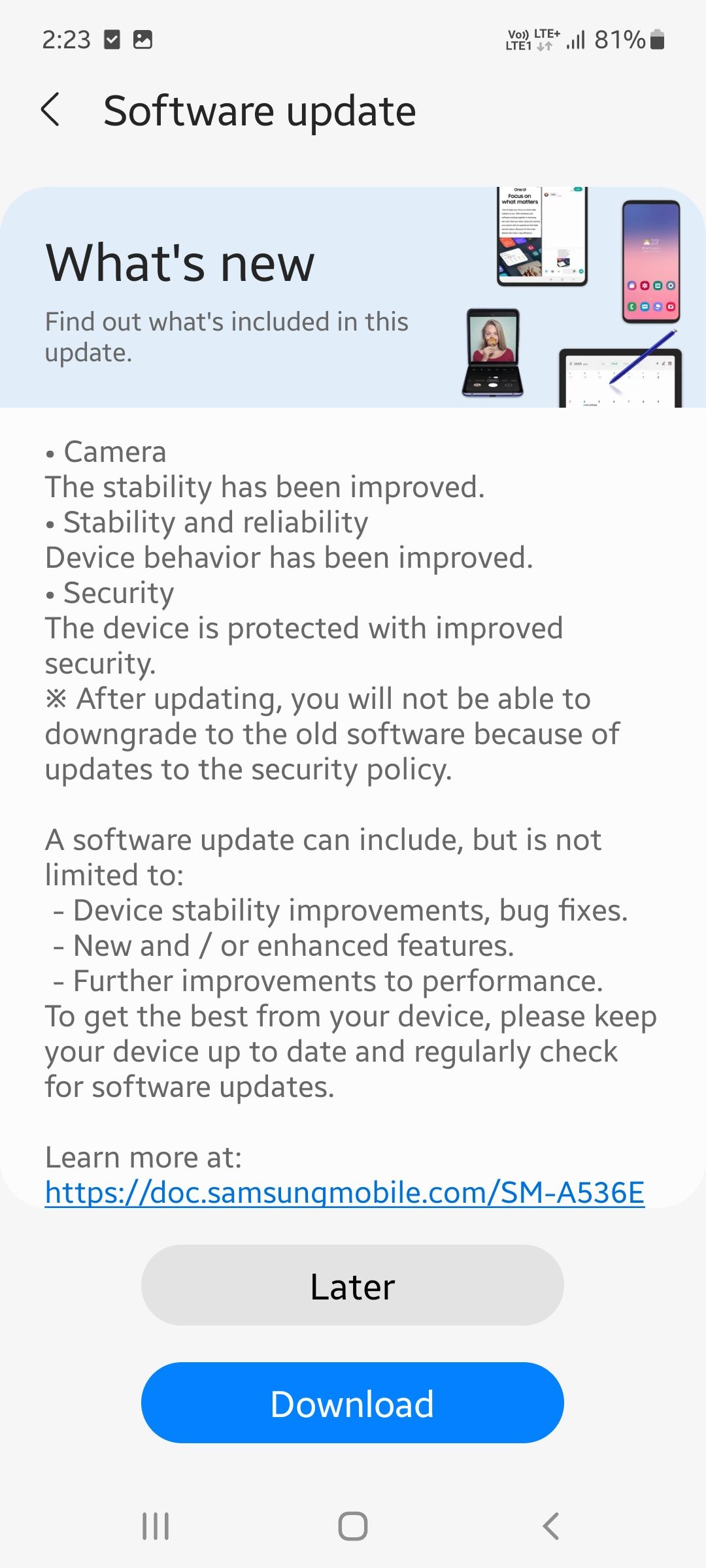 Galaxy A53 August security Patch update - Samsung Members