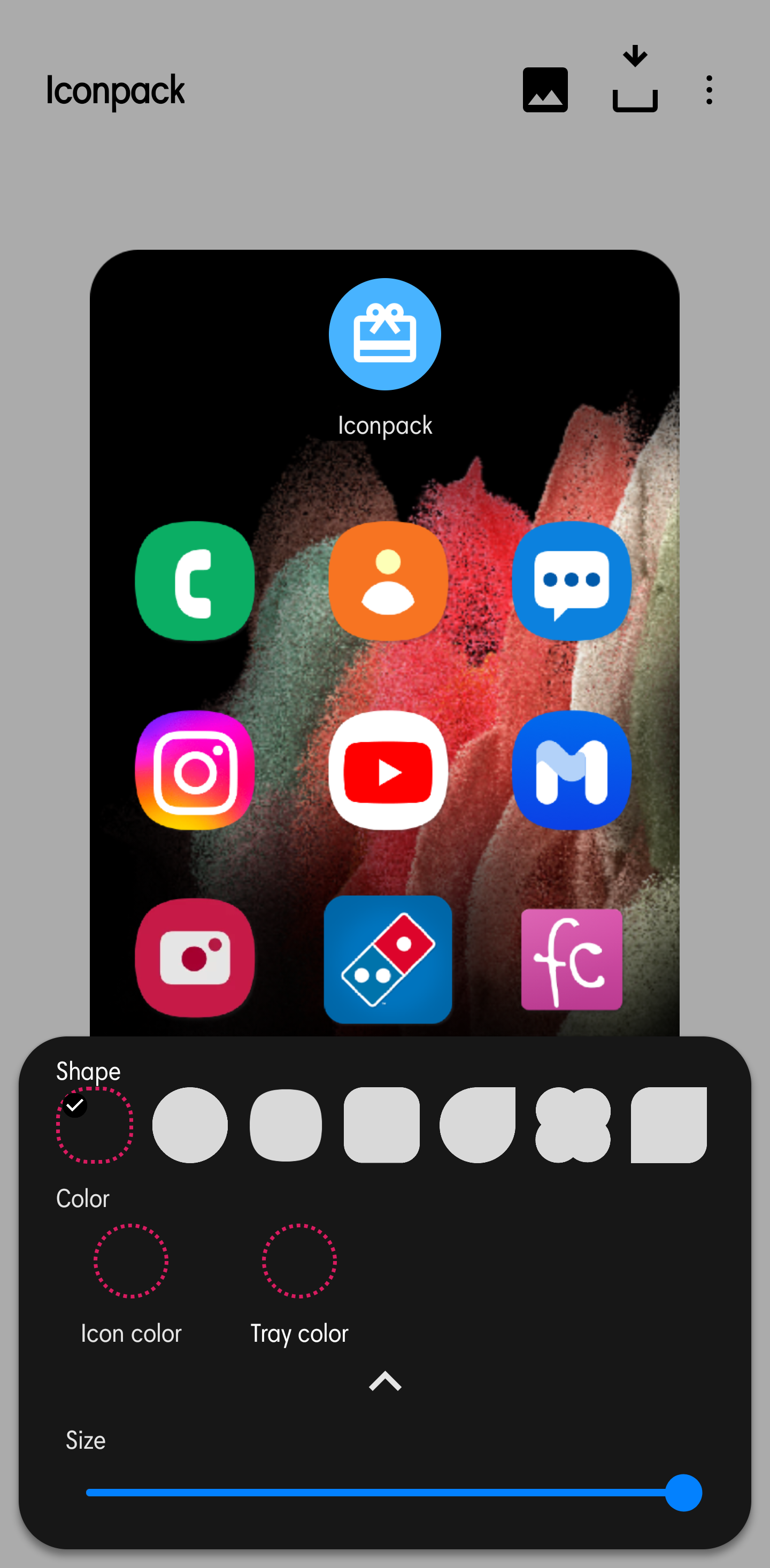 Scaling icons - Samsung Members