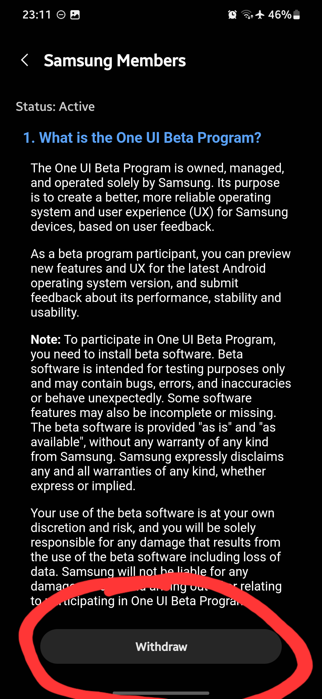 How to remove beta version - Samsung Members