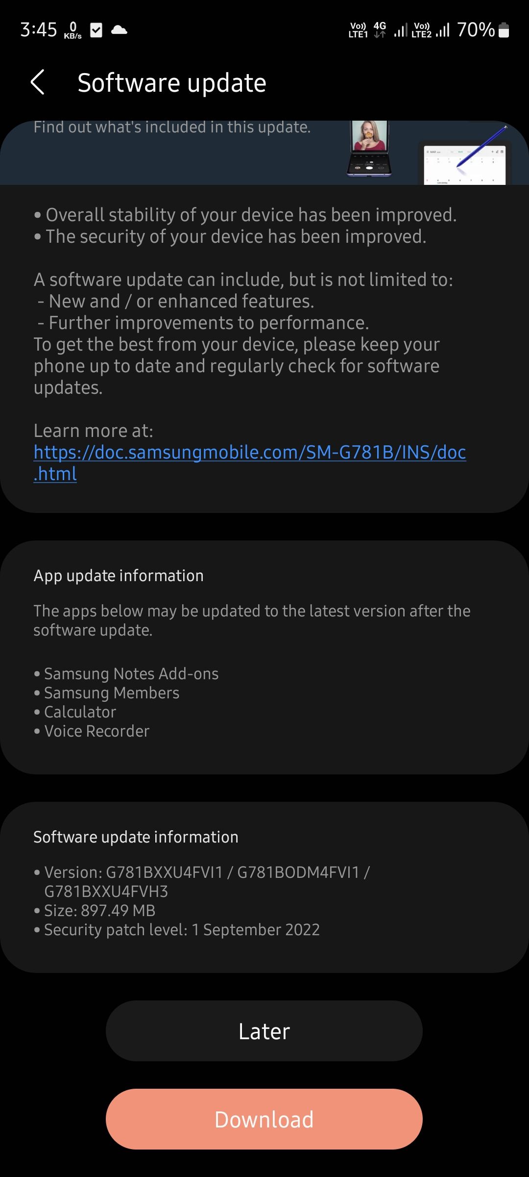 s20fe 5G got September security patch finally..! - Samsung Members