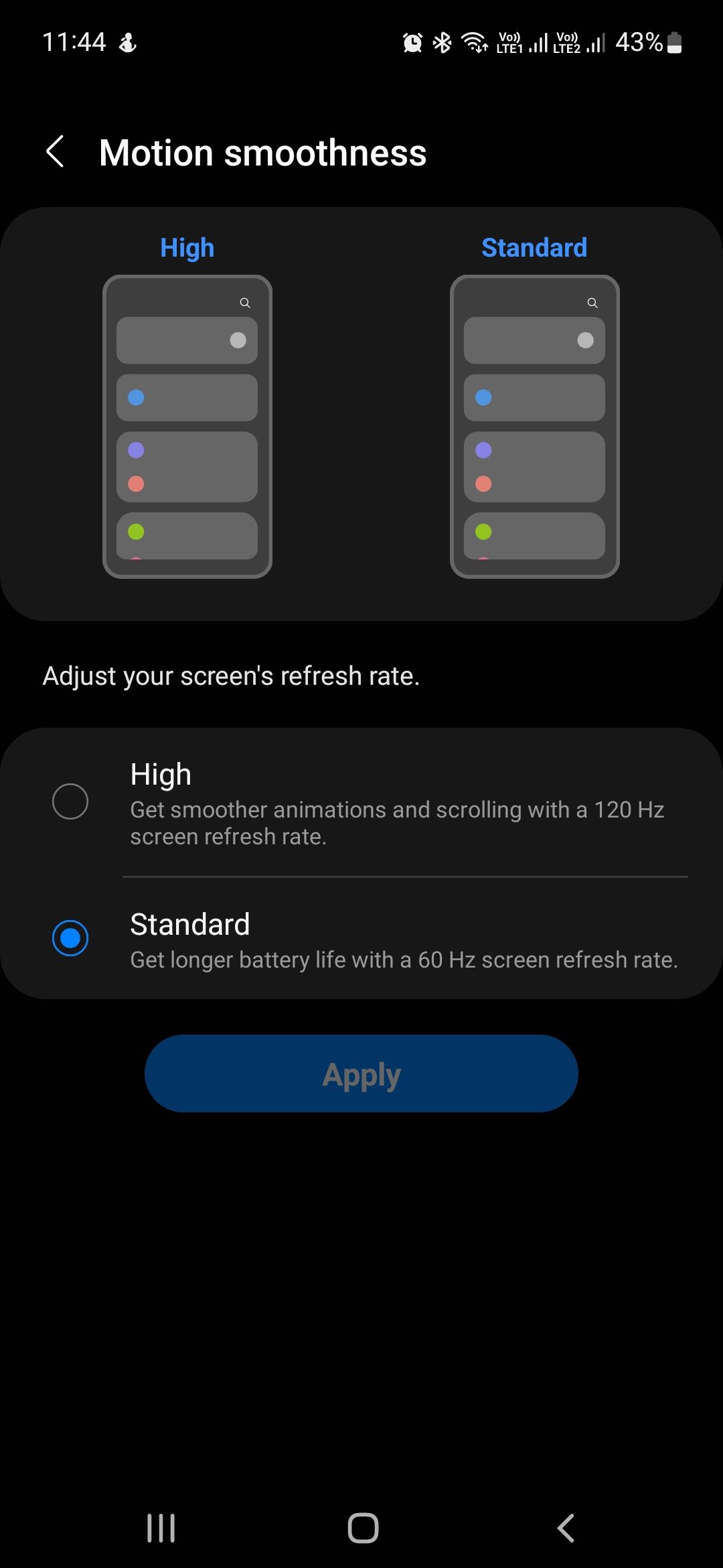 Display refresh rate - Samsung Members