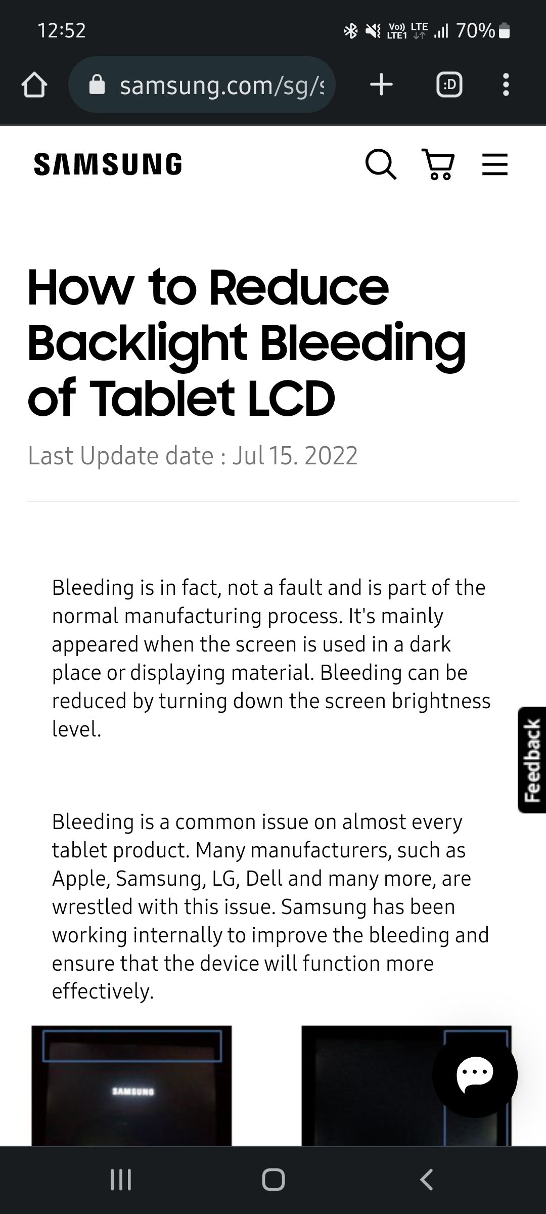 Tab S6 lite 2022 screen bleeding issue - Samsung Members