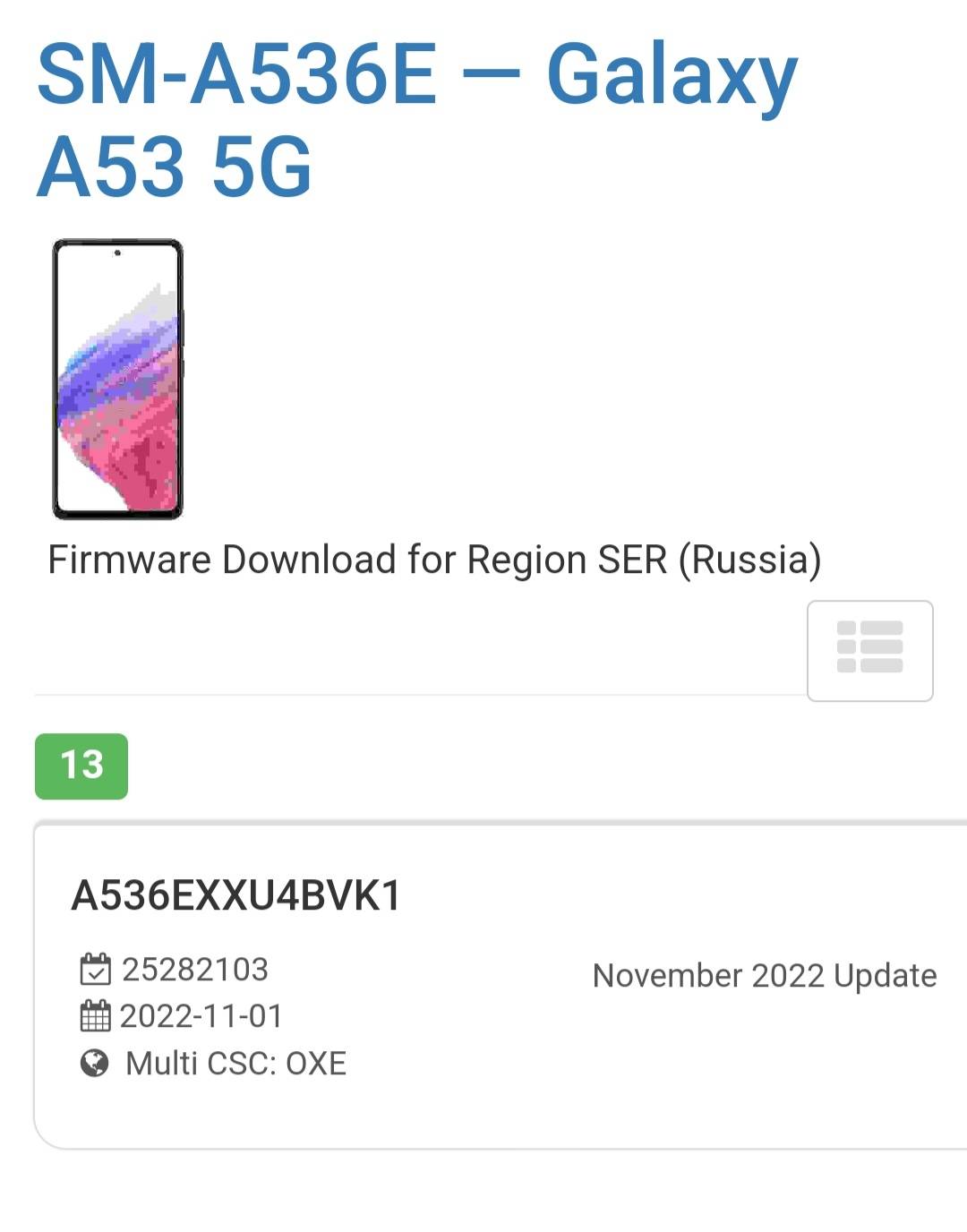 Galaxy a53 SM-A536E modeli için Rusyada android 13... - Samsung Members
