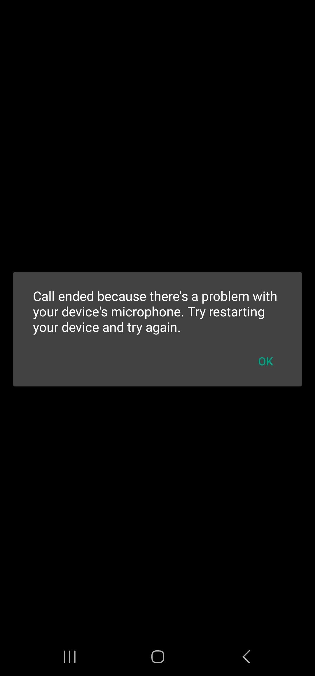 Call ended as there is problem with phone's microp... - Samsung Members