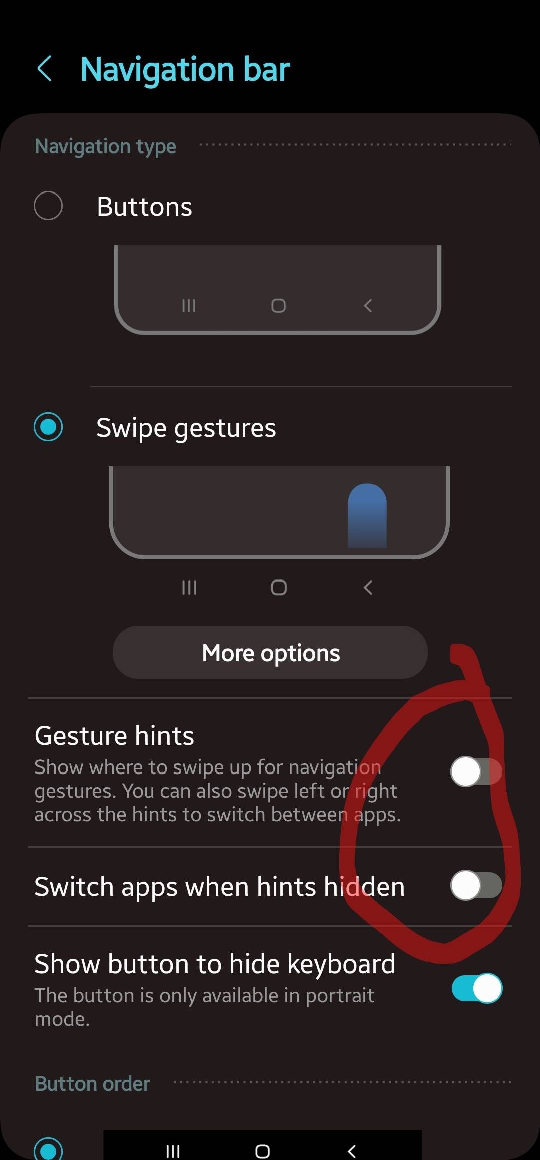 Display Navigation bar swipe Gesture - Samsung Members