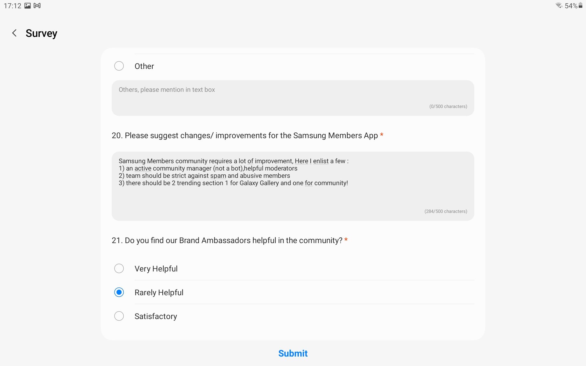 Members App Survey - Samsung Members