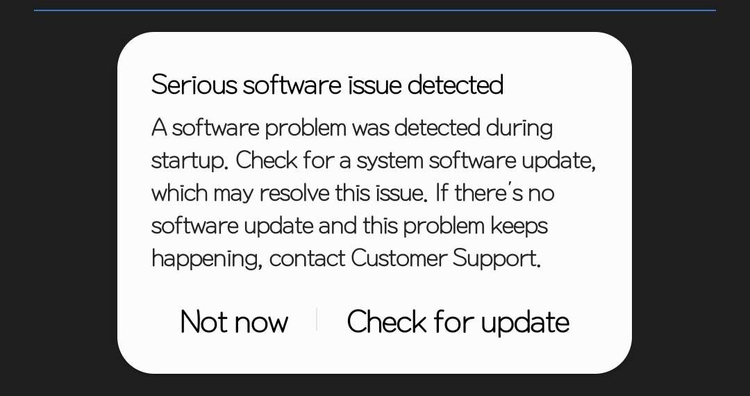Seware Software issue detected, How to resolve it ... - Samsung Members