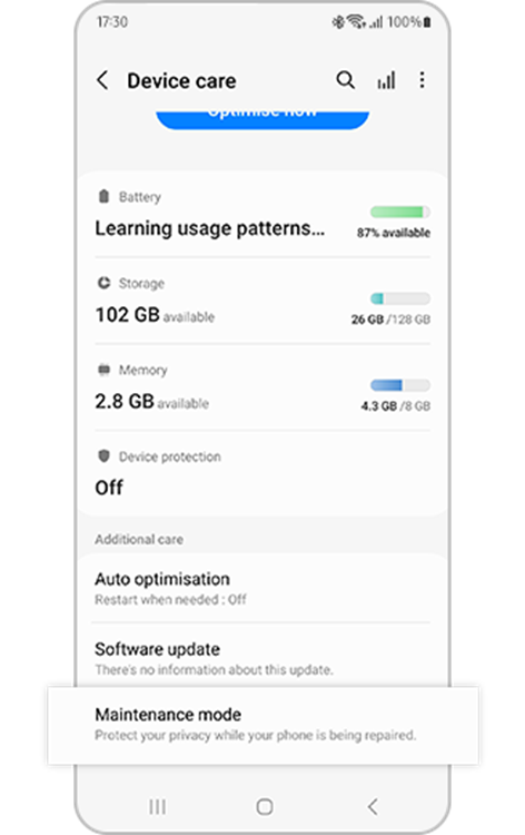 How to use Galaxy Maintenance mode to secure your ... - Samsung Members
